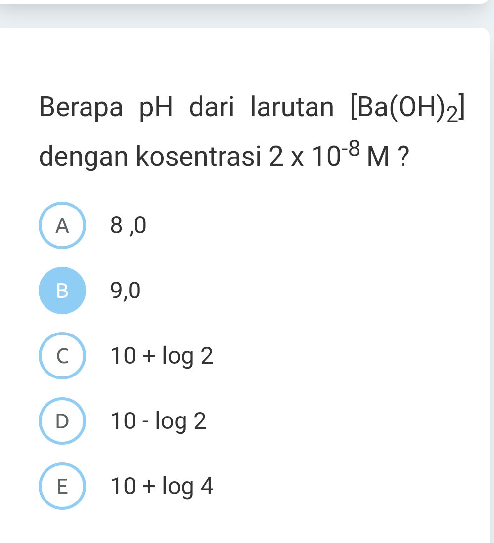 Berapa pH dari larutan [Ba(OH)2] dengan | StudyX