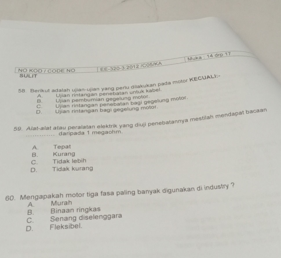 58. Berikut adalah ujian-ujian yang perlu | StudyX