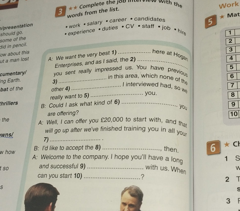 3 ★★ Complete the job interview with the | StudyX