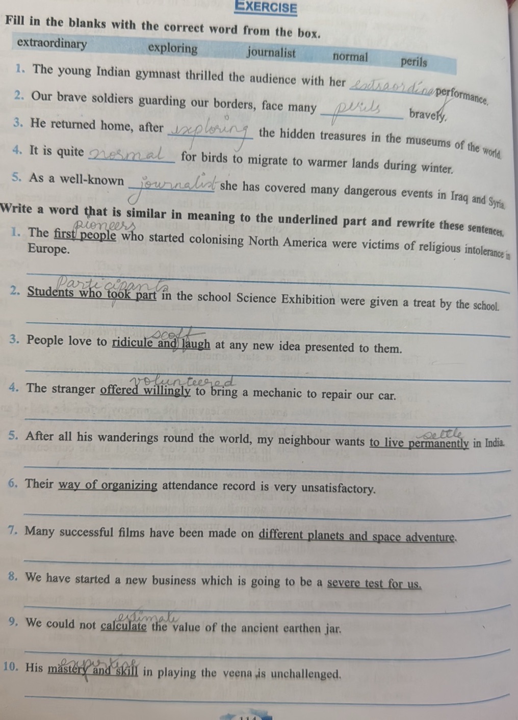 Fill in the blanks with the correct word | StudyX