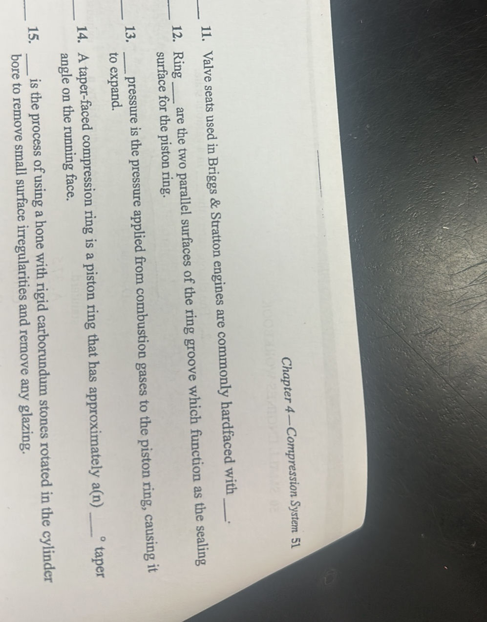 11. Valve seats used in Briggs Stratton | StudyX