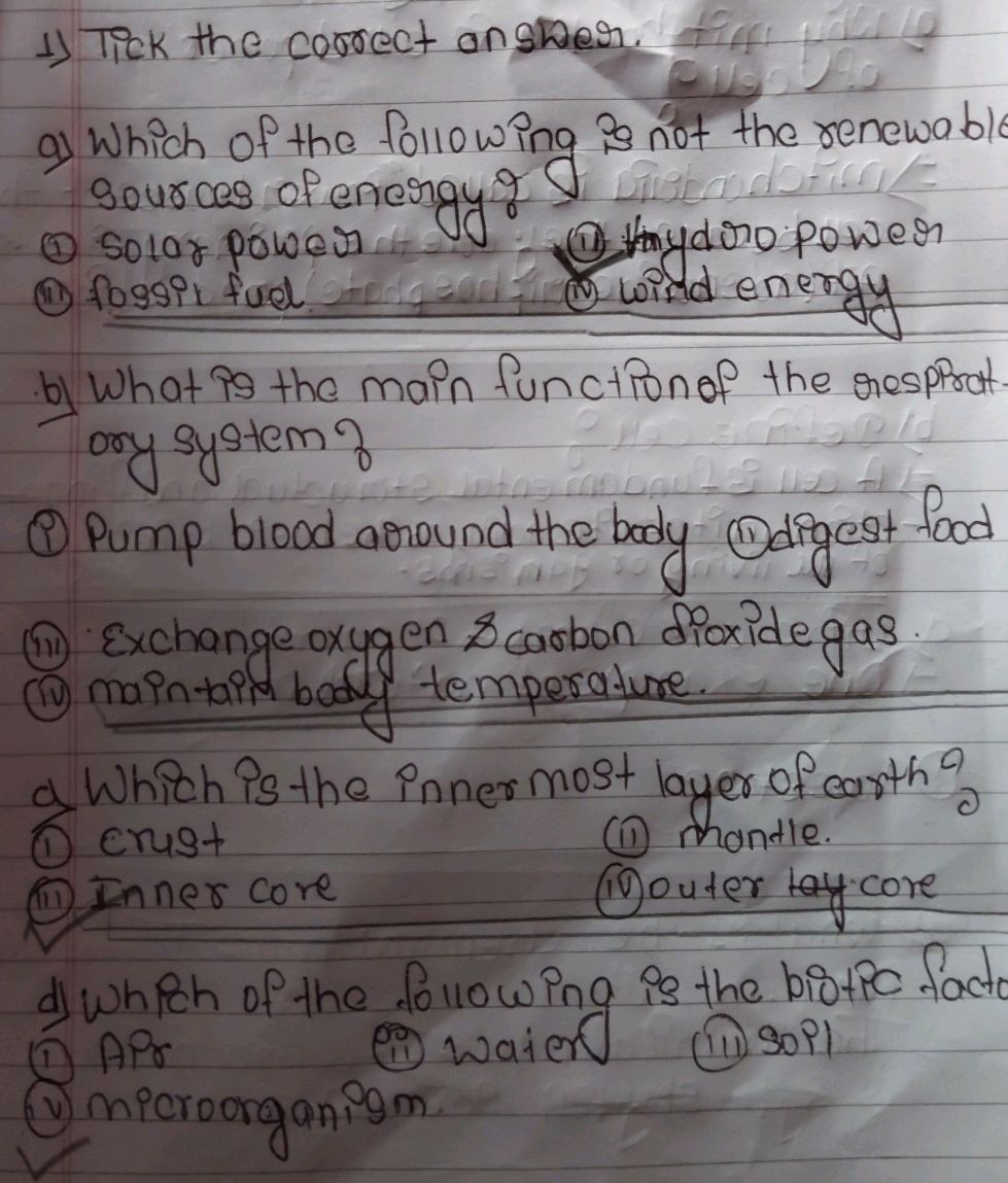 1) Tick the correct answer. a) Which of the | StudyX