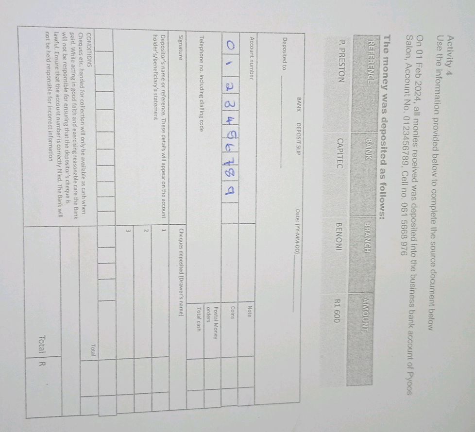 Activity 4 Use the information provided | StudyX