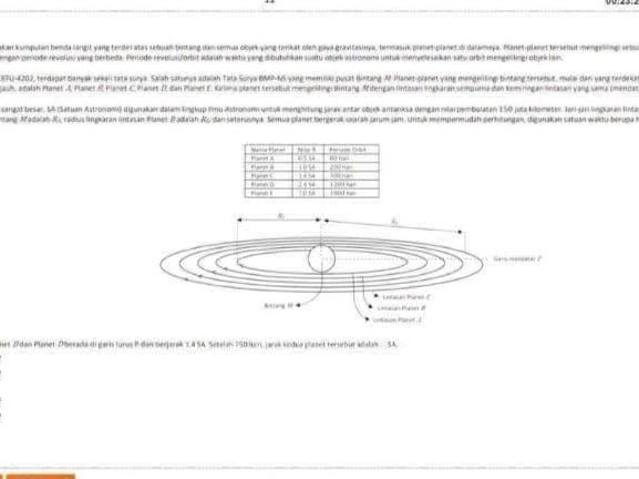 Planet D dan Planet E berada di garis lurus | StudyX