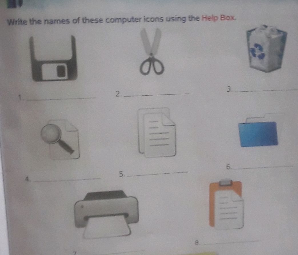Write the names of these computer icons | StudyX