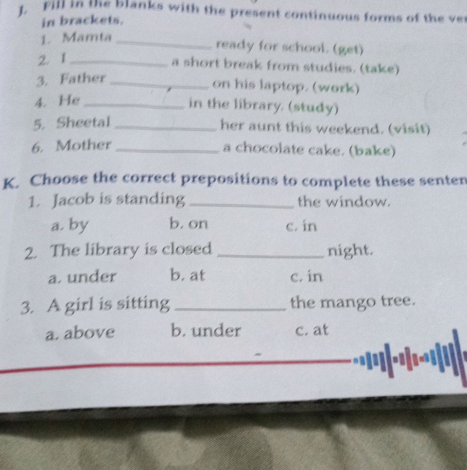 J. Fill in the blanks with the present | StudyX