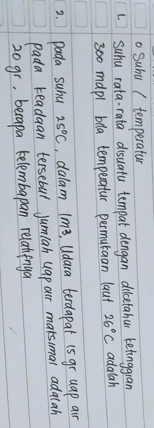 1. Suhu rata-rata disuatu tempat dengan | StudyX