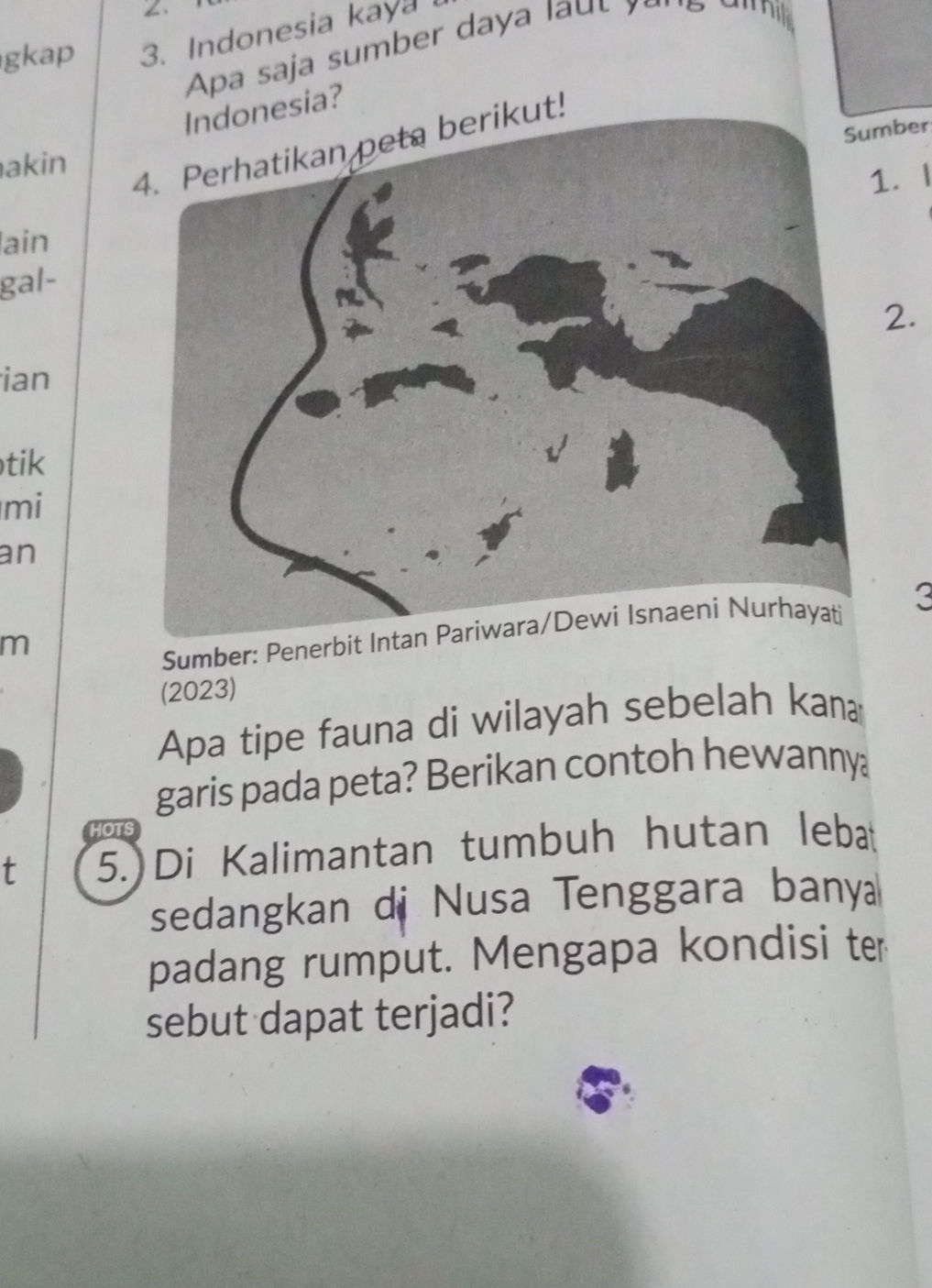 4. Perhatikan peta berikut! Apa tipe fauna | StudyX