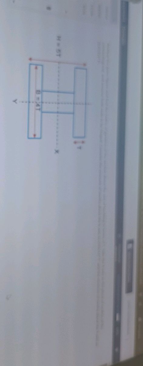 The image shows a diagram of an I-beam with | StudyX