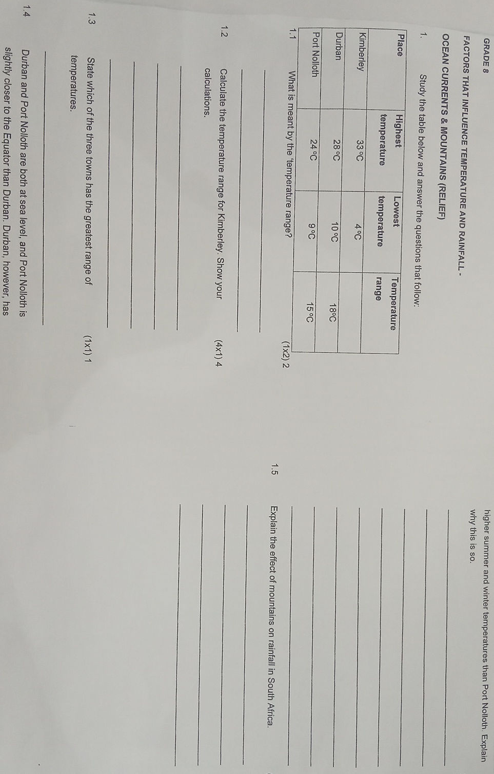 Study the table below and answer the | StudyX