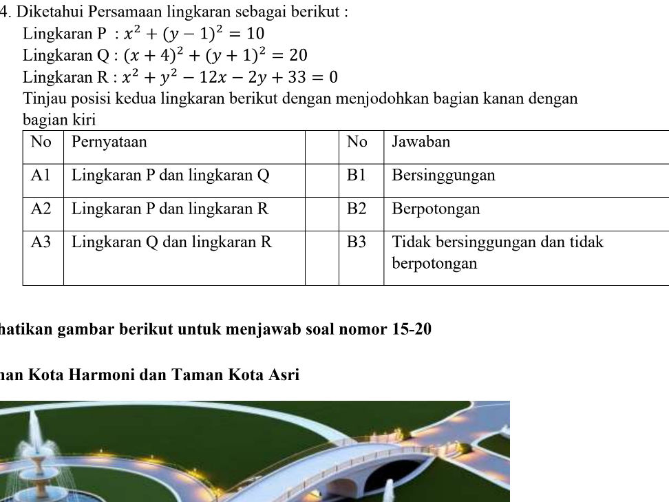 4. Diketahui Persamaan lingkaran sebagai | StudyX