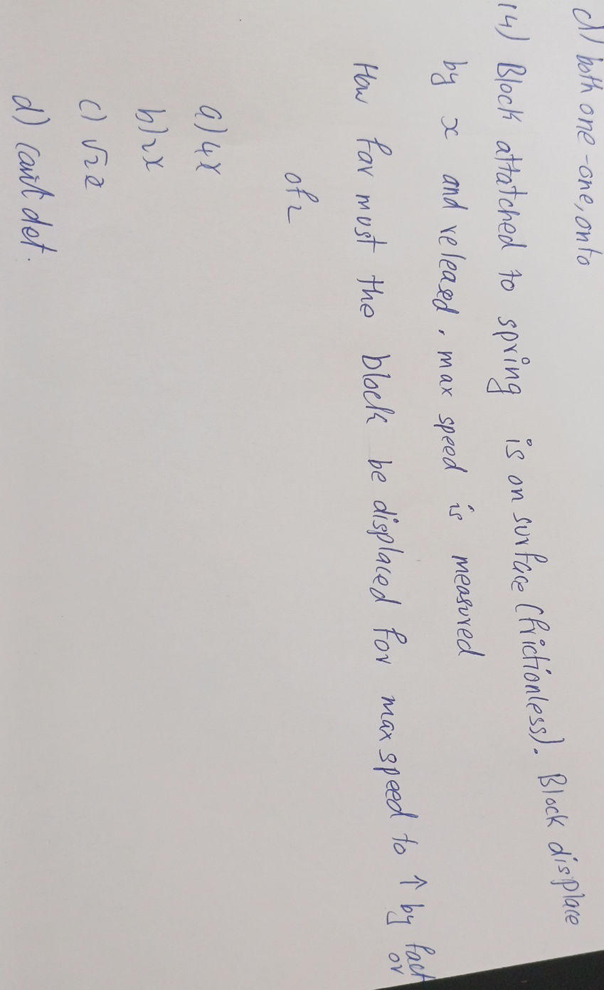 14) Block attached to spring is on surface | StudyX