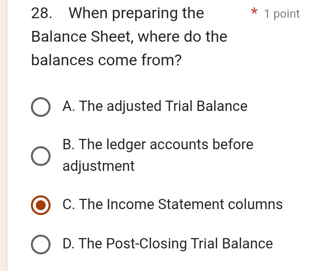 28. When preparing the Balance Sheet, where | StudyX