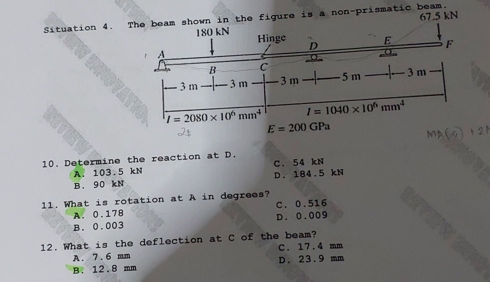 Situation 4. The beam shown in the figure is | StudyX