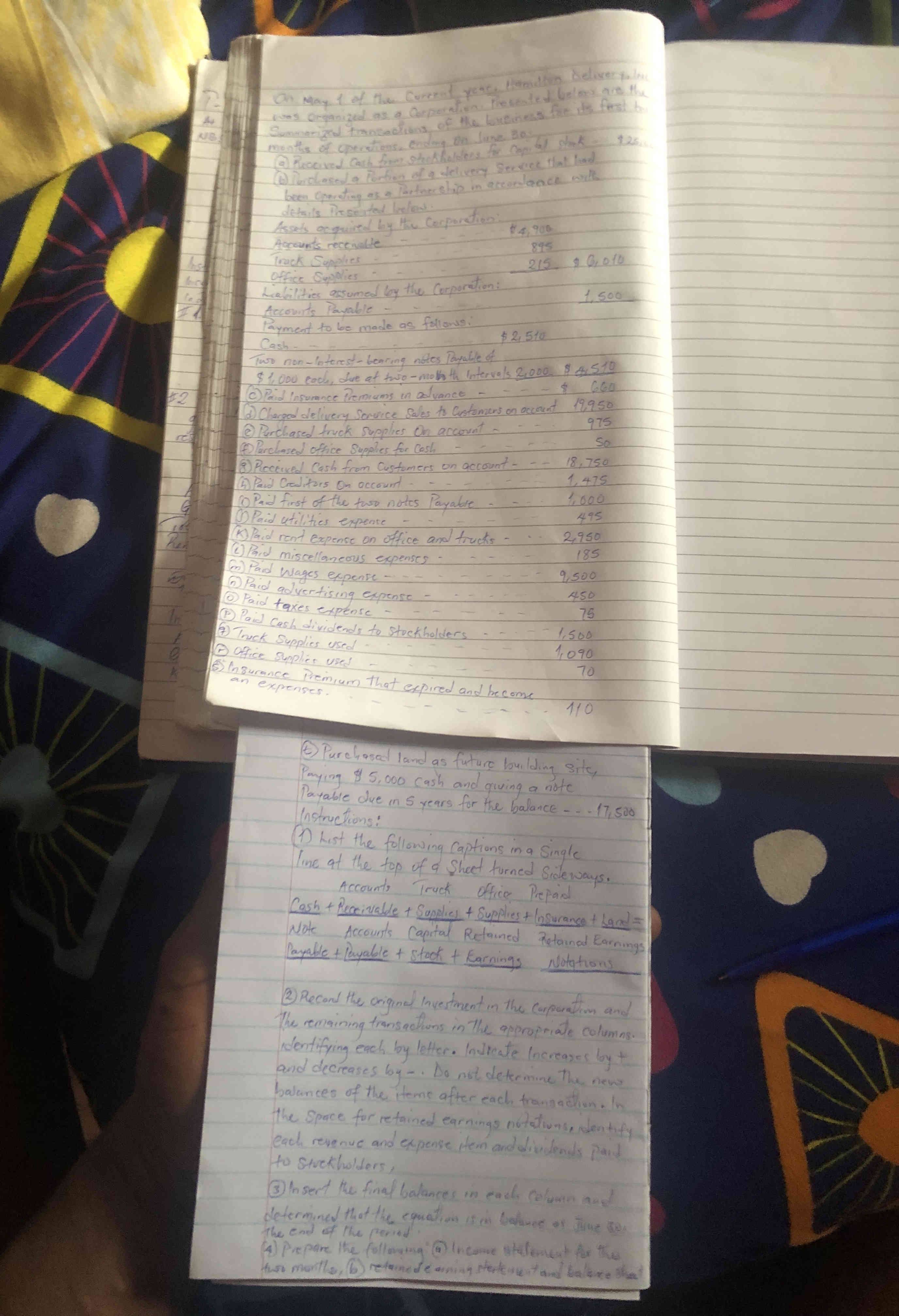 Instructions: (1) List the following | StudyX