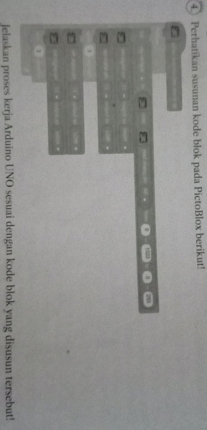 Perhatikan susunan kode blok pada PictoBlox | StudyX