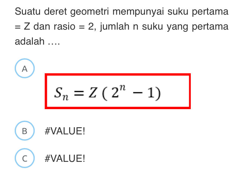 Suatu deret geometri mempunyai suku pertama | StudyX