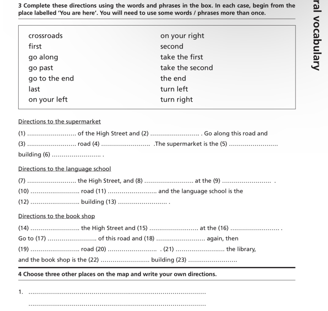 3 Complete these directions using the words | StudyX