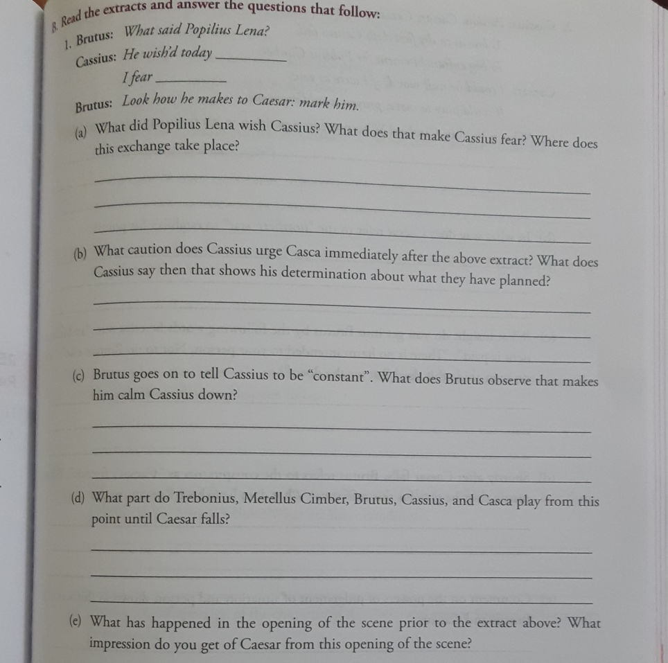 B. Read the extracts and answer the | StudyX