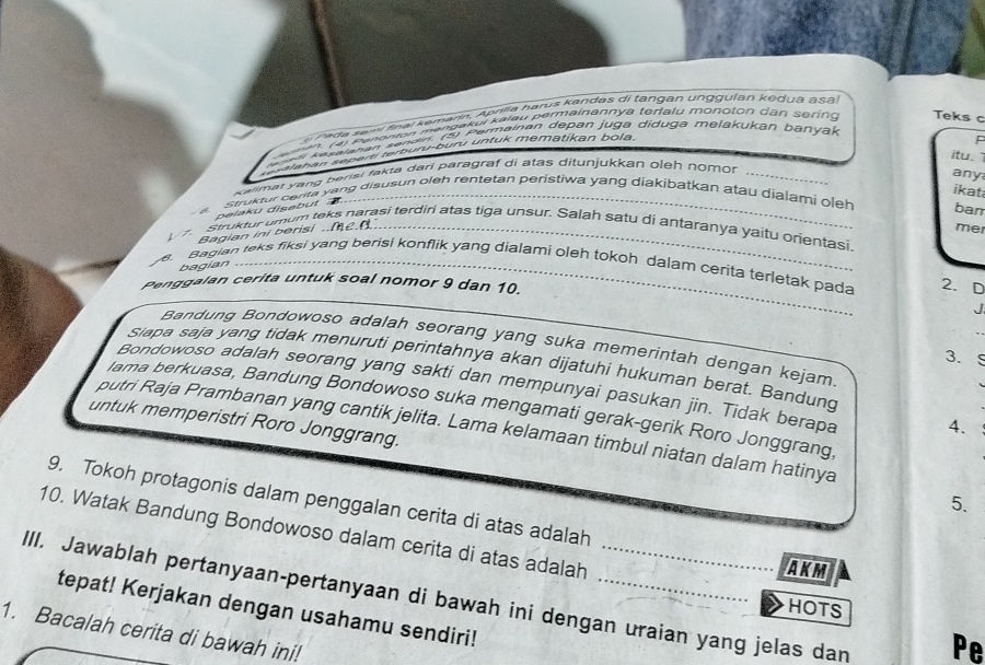 9. Tokoh protagonis dalam penggalan cerita | StudyX