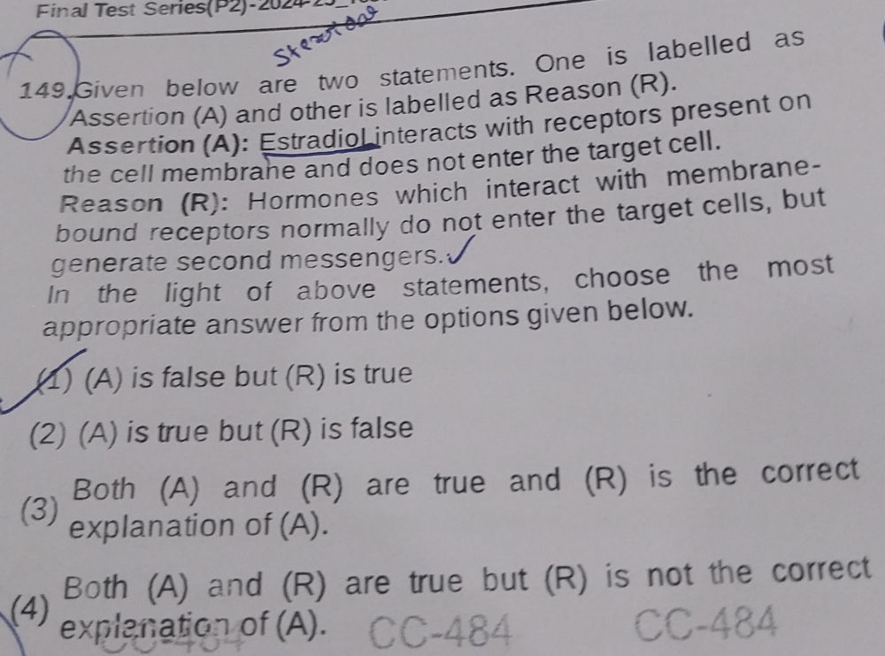 149. Given below are two statements. One is | StudyX