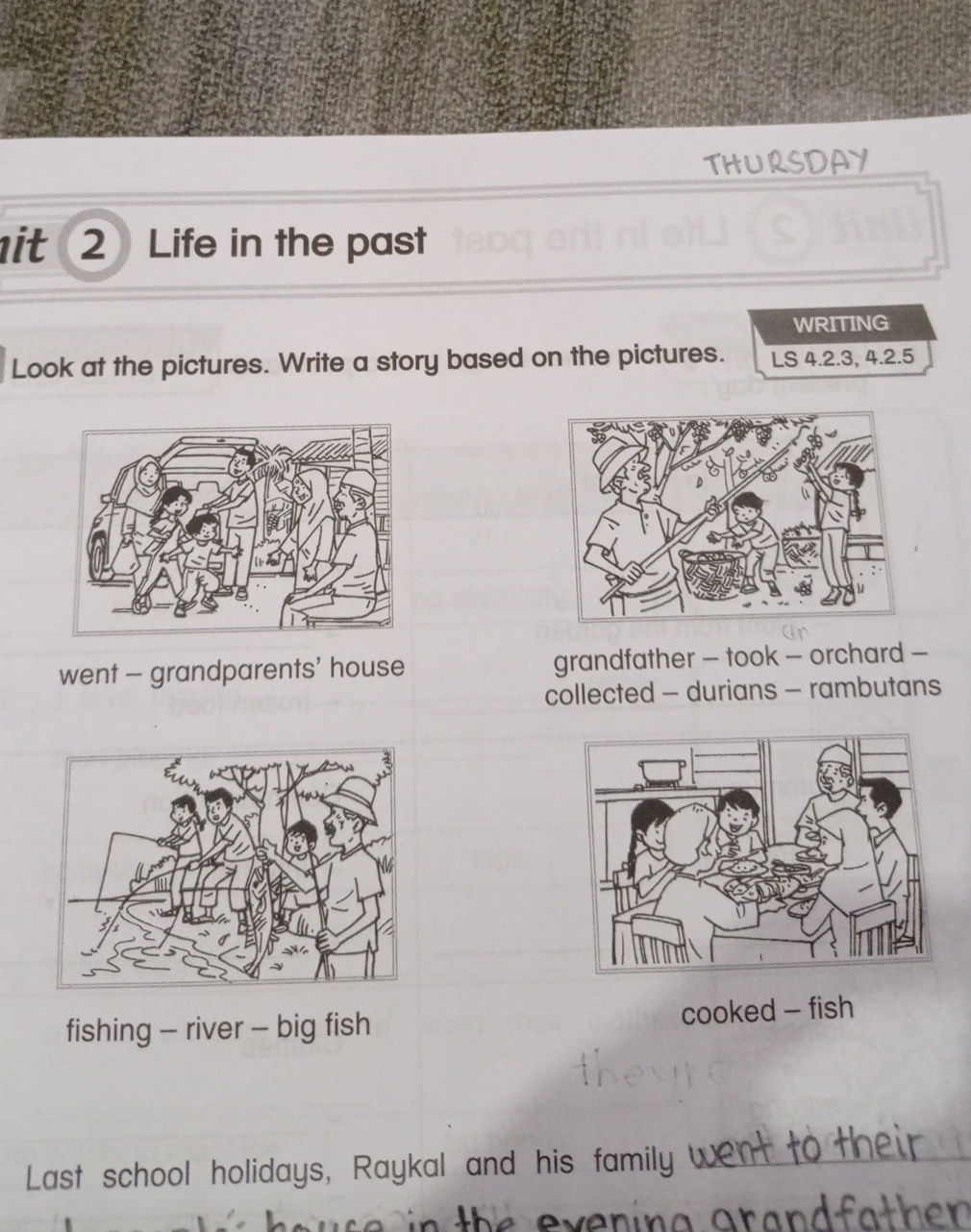 Look at the pictures. Write a story based on | StudyX