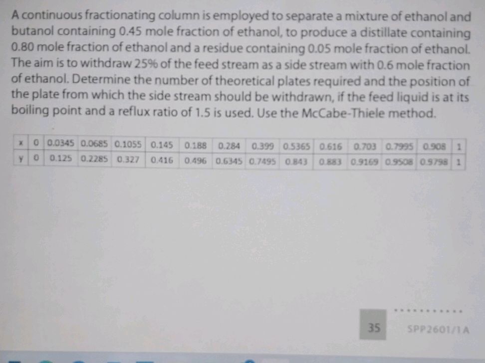 A continuous fractionating column is | StudyX