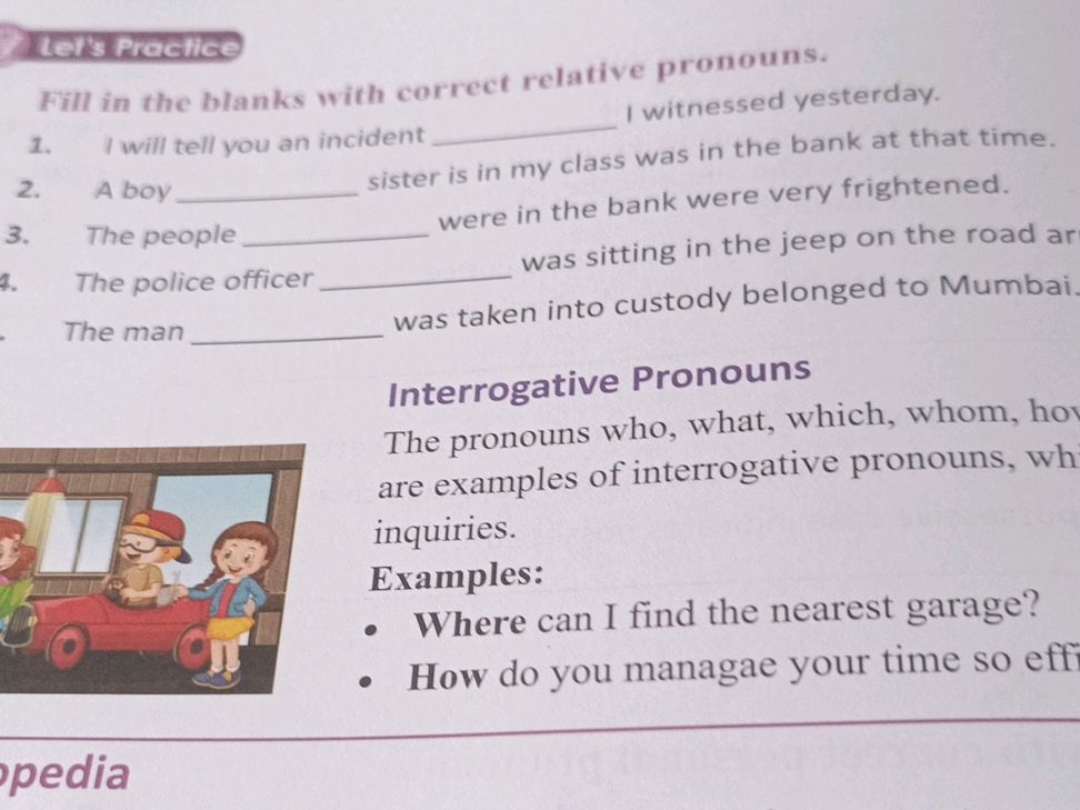 Fill in the blanks with correct relative | StudyX