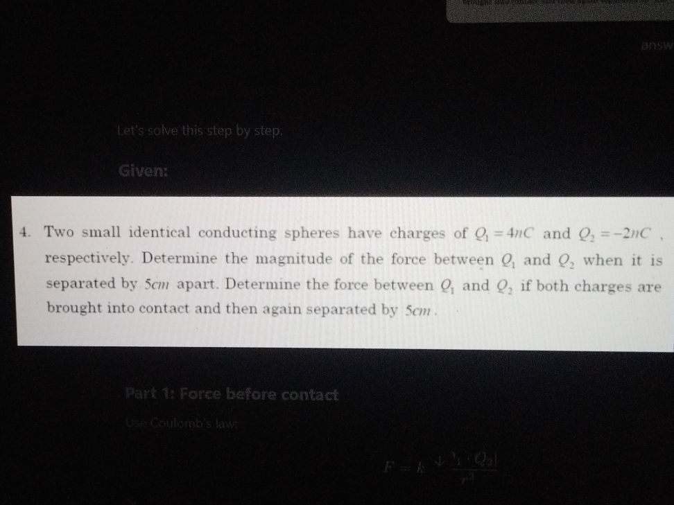 4. Two small identical conducting spheres | StudyX