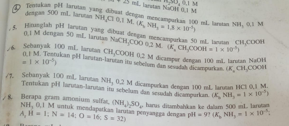 4. Tentukan pH larutan yang dibuat dengan | StudyX