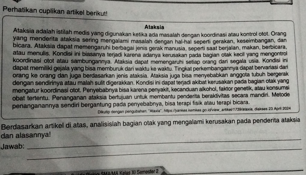 Berdasarkan artikel di atas, analisislah | StudyX