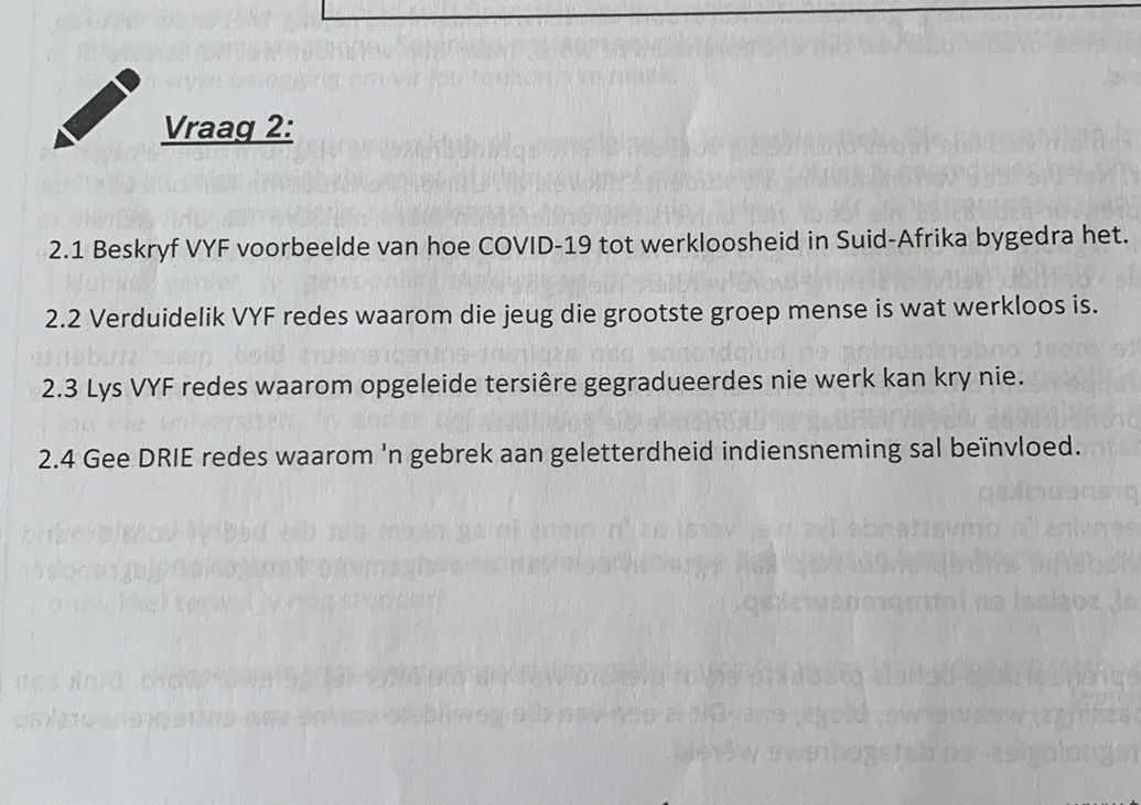 Vraag 2: 2.1 Beskryf VYF voorbeelde van hoe | StudyX