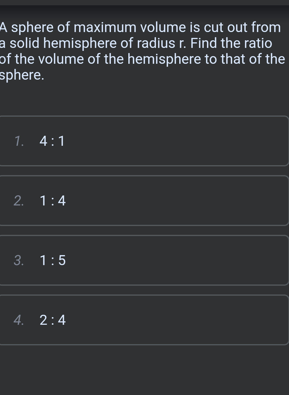 A sphere of maximum volume is cut out from a | StudyX