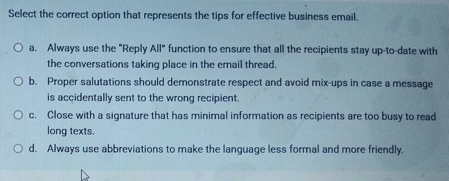 Select the correct option that represents | StudyX