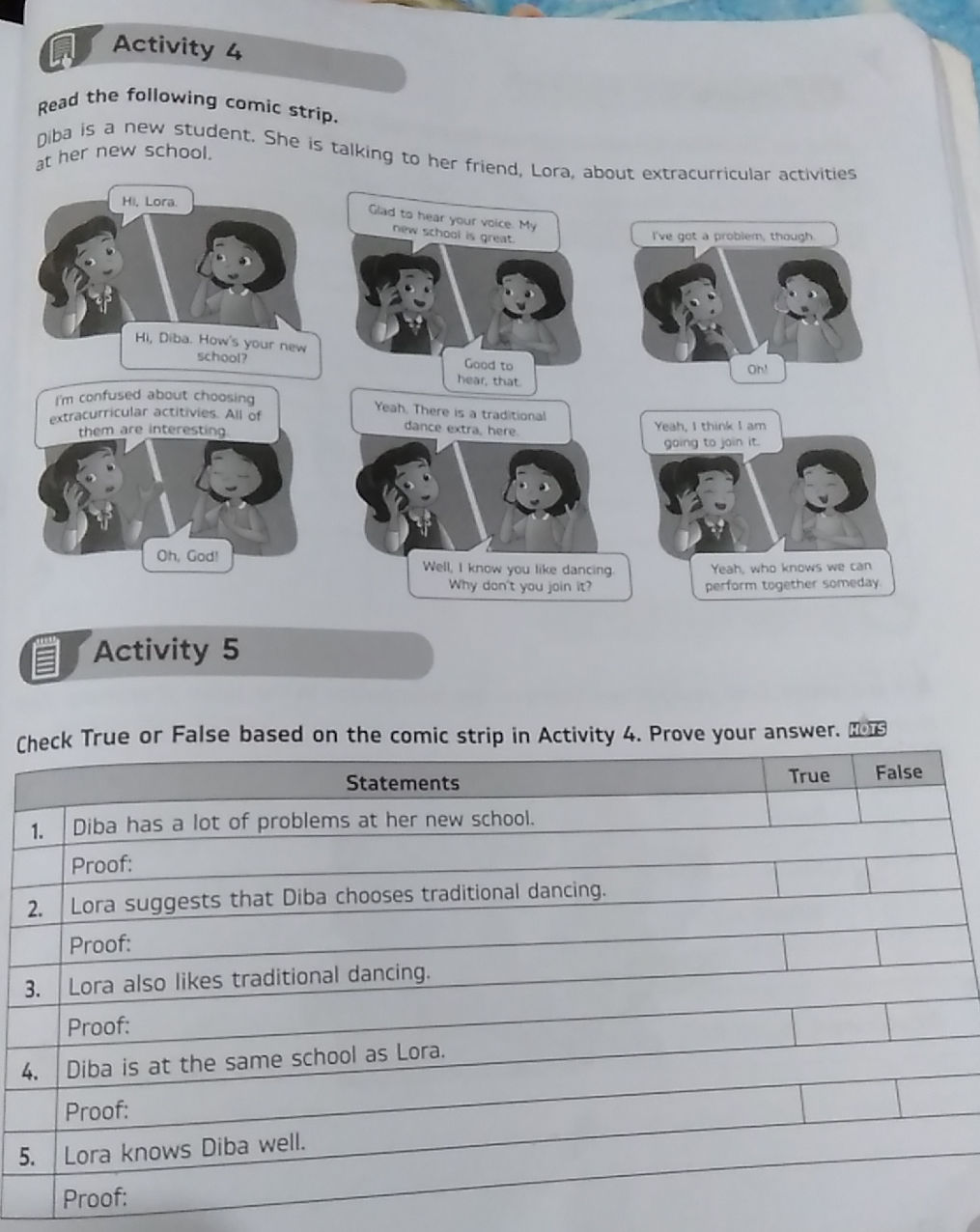 Check True or False based on the comic strip | StudyX
