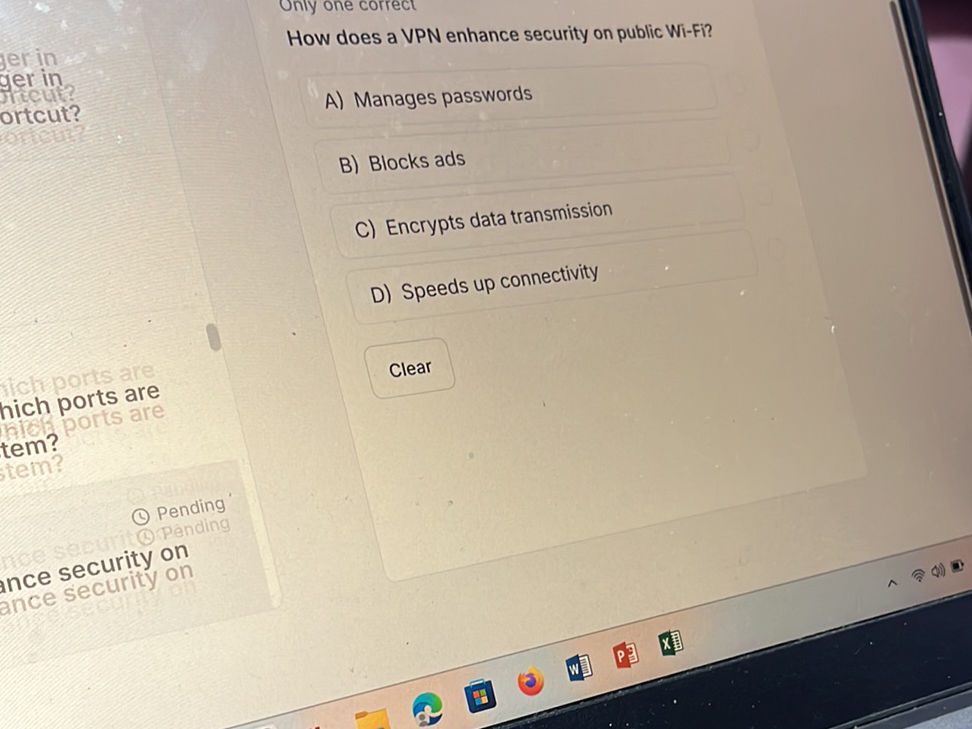 How does a VPN enhance security on public | StudyX