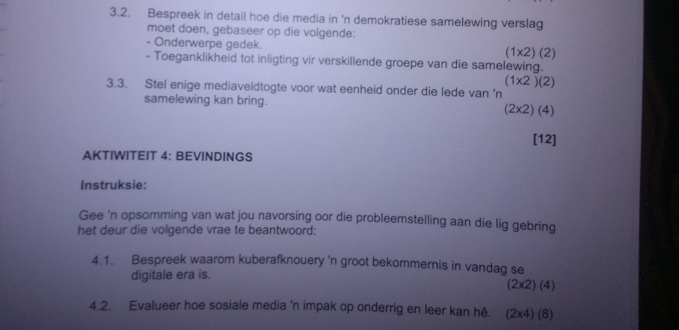 3.2. Bespreek in detail hoe die media in 'n | StudyX