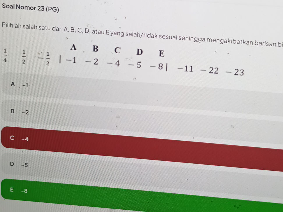 Soal Nomor 23 (PG) Pilihlah salah satu dari | StudyX