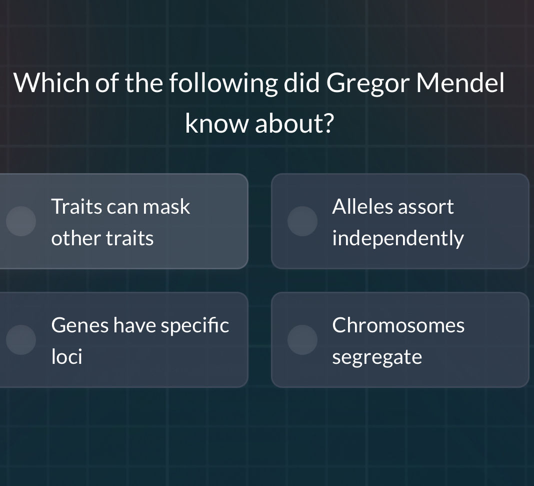 Which of the following did Gregor Mendel | StudyX