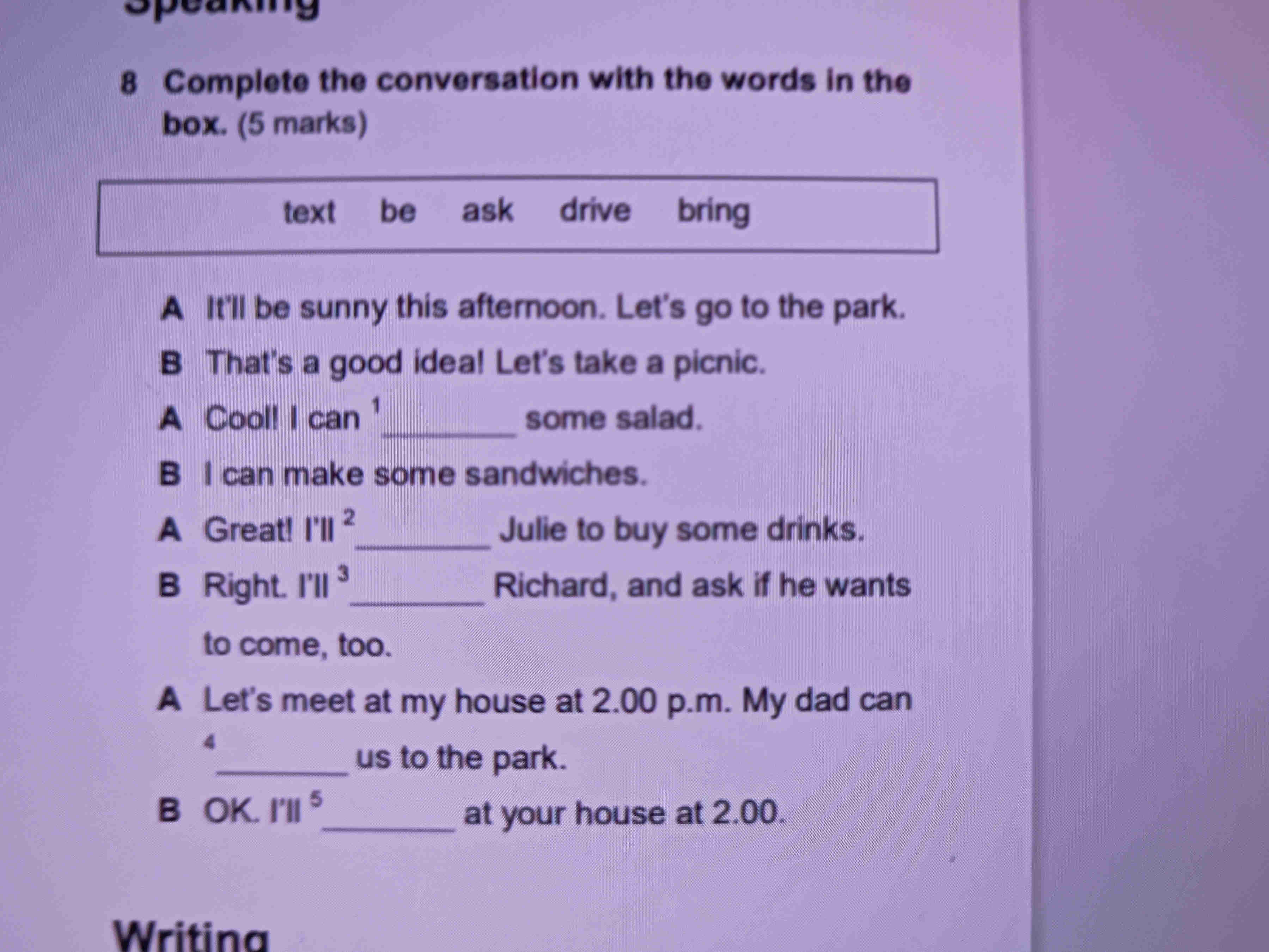 8 Complete the conversation with the words | StudyX