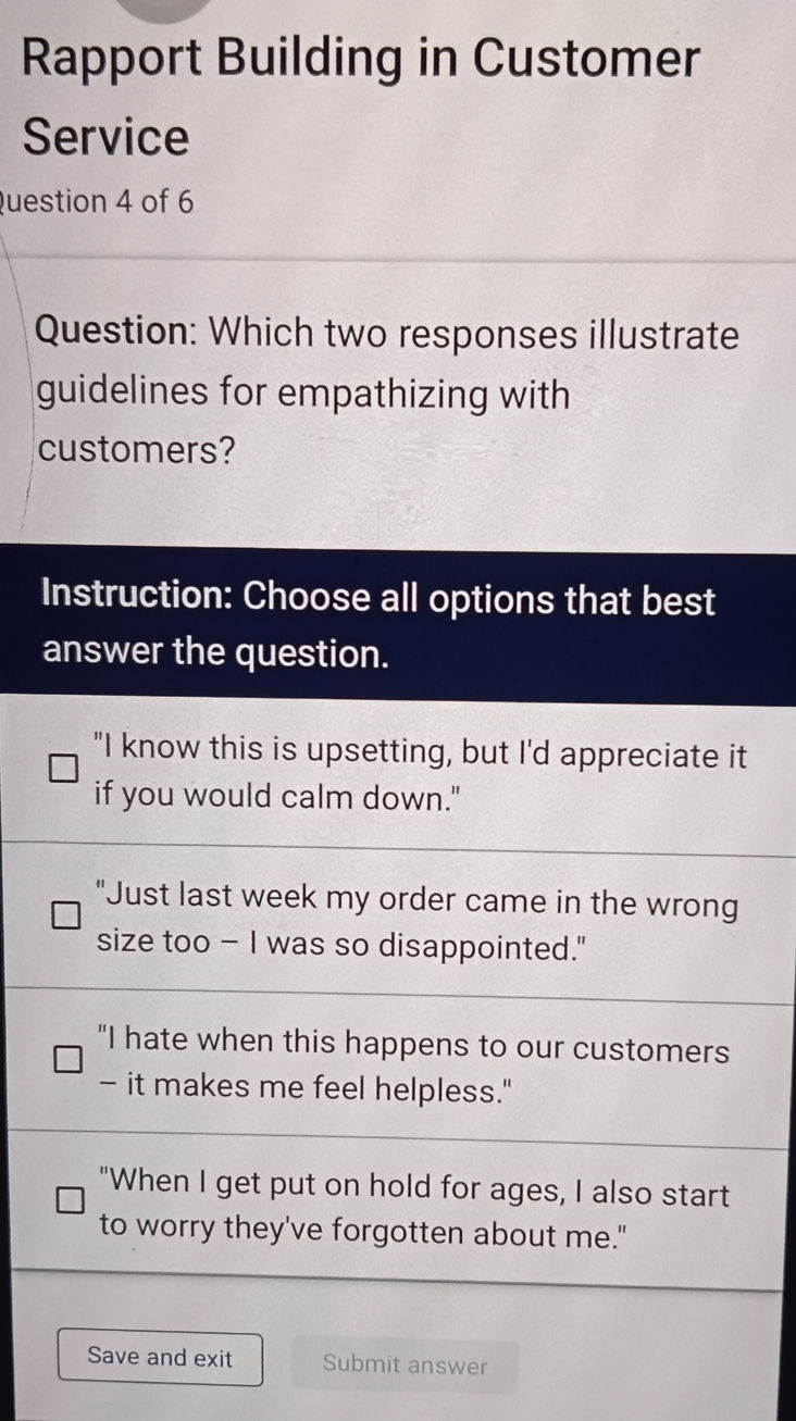 Question: Which two responses illustrate | StudyX