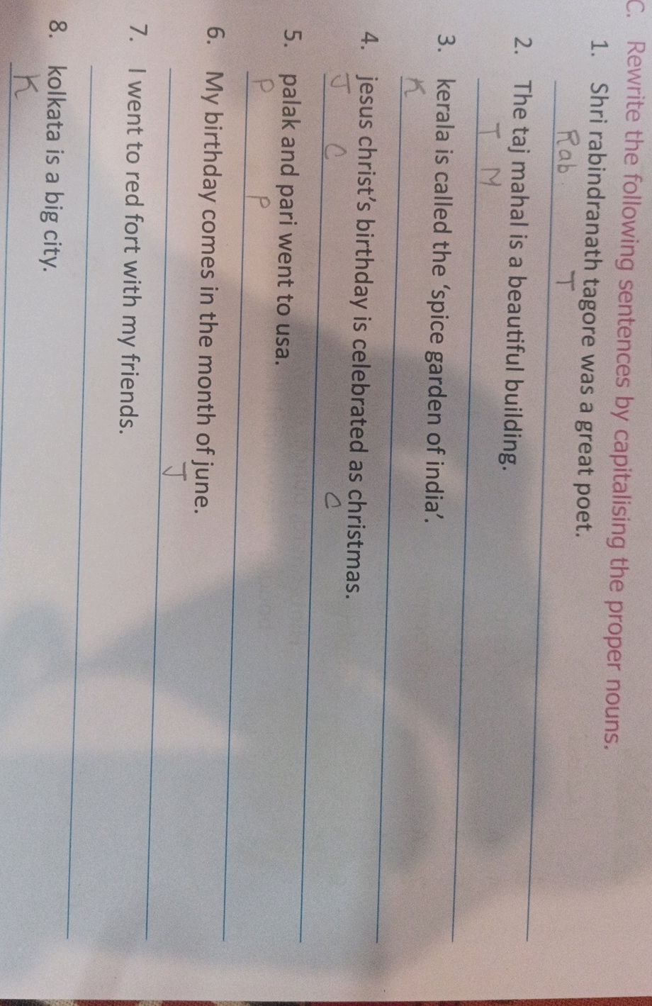 Rewrite the following sentences by | StudyX