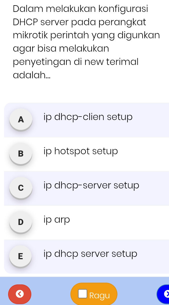 Dalam melakukan konfigurasi DHCP server pada | StudyX