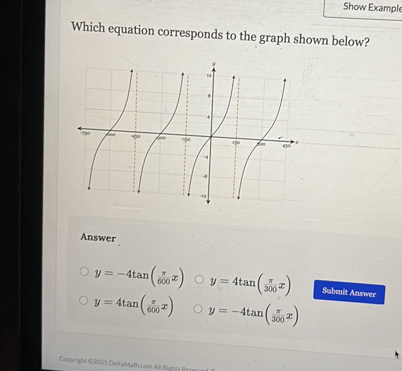 Which equation corresponds to the graph | StudyX