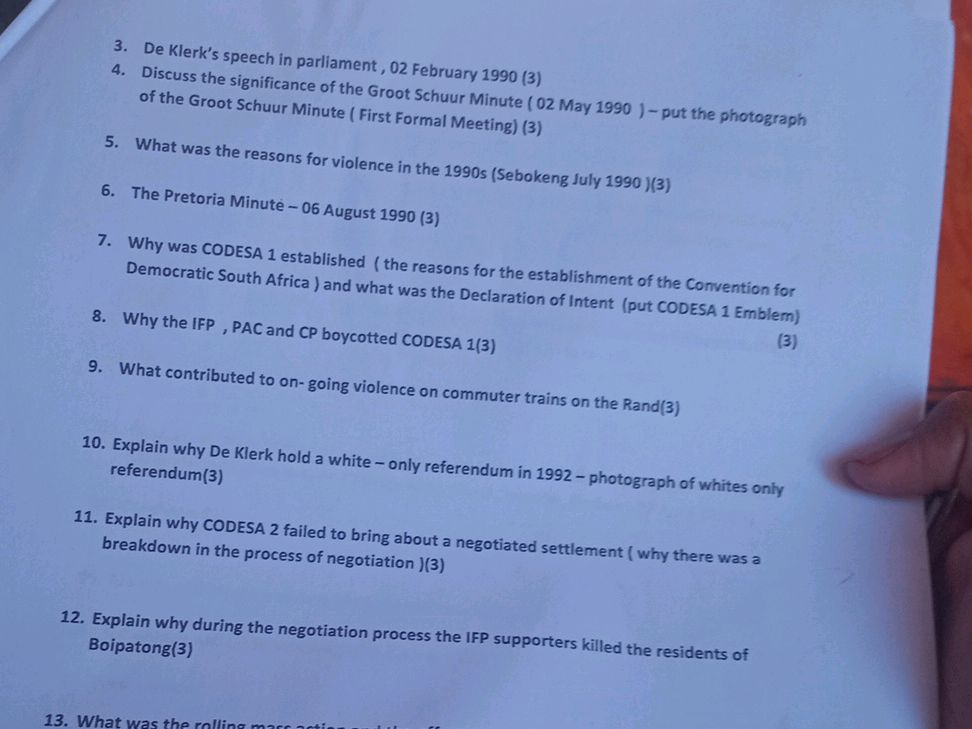 3. De Klerk's speech in parliament, 02 | StudyX