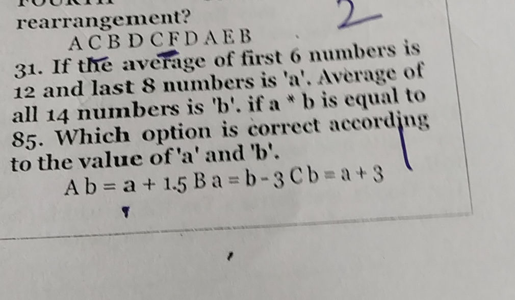 31. If the average of first 6 numbers is 12 | StudyX