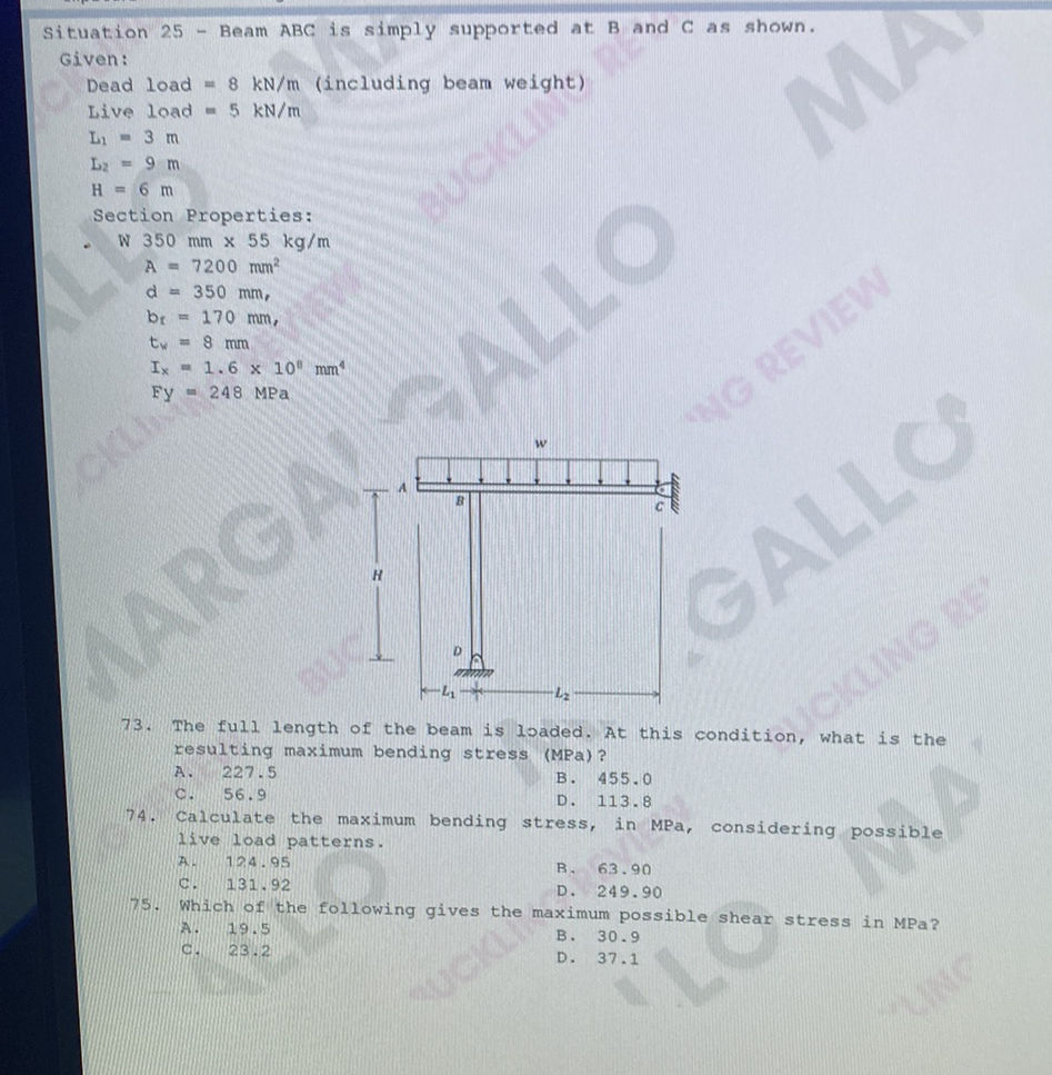 Situation 25 - Beam ABC is simply supported | StudyX