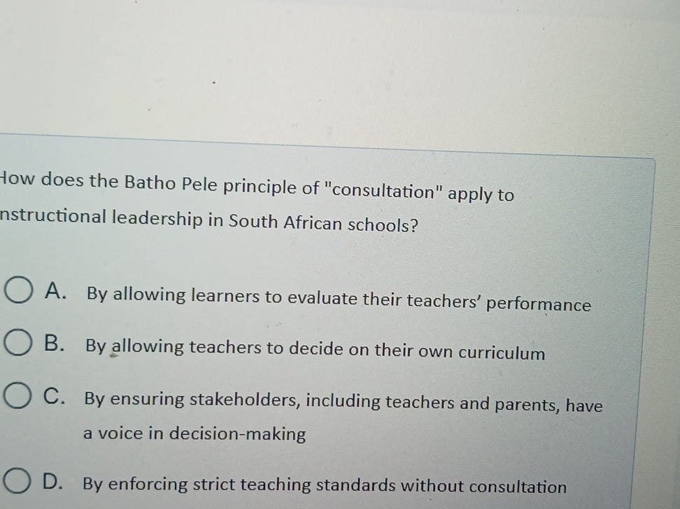 How does the Batho Pele principle of | StudyX