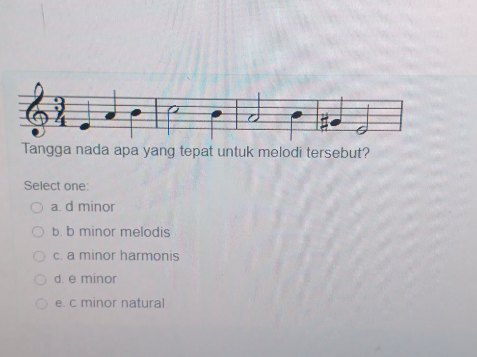 Tangga nada apa yang tepat untuk melodi | StudyX