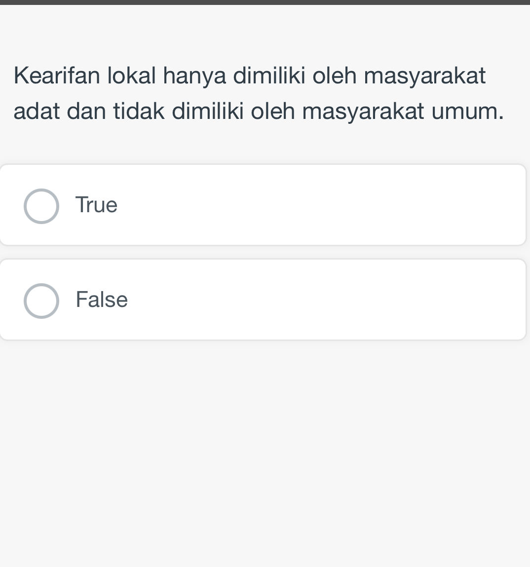 Kearifan lokal hanya dimiliki oleh | StudyX